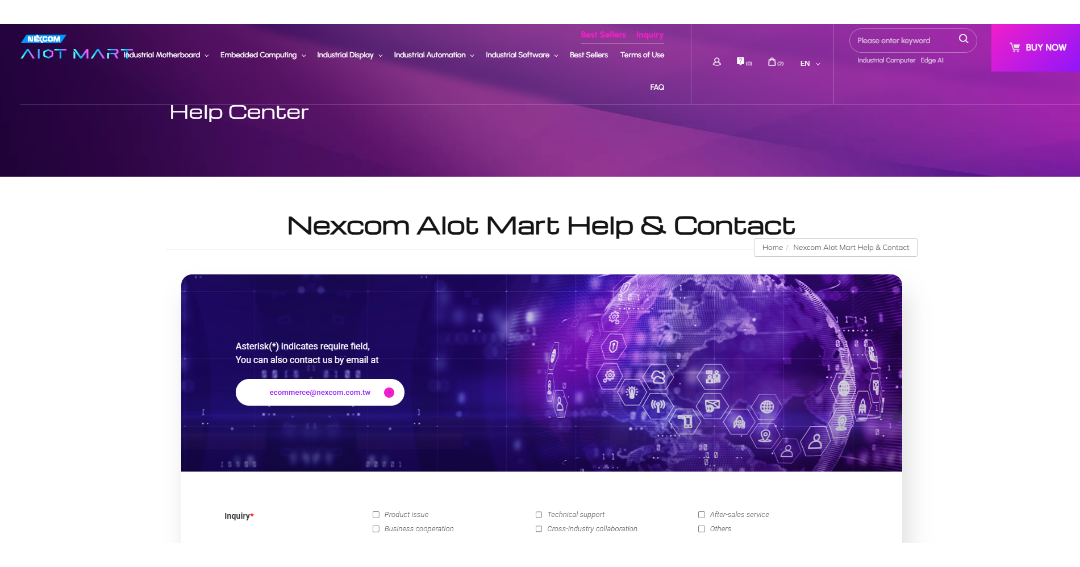 Nexcom AIot Mart Help & Contact - Help & Contact | NEXCOM AIoT Mart